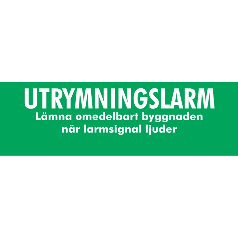 Skylt - Utrymningslarm 100x30 - BS00136