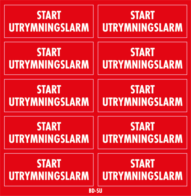 Decal Start Evacuation Alarm 41x15 - 10/sheet - BD-SU